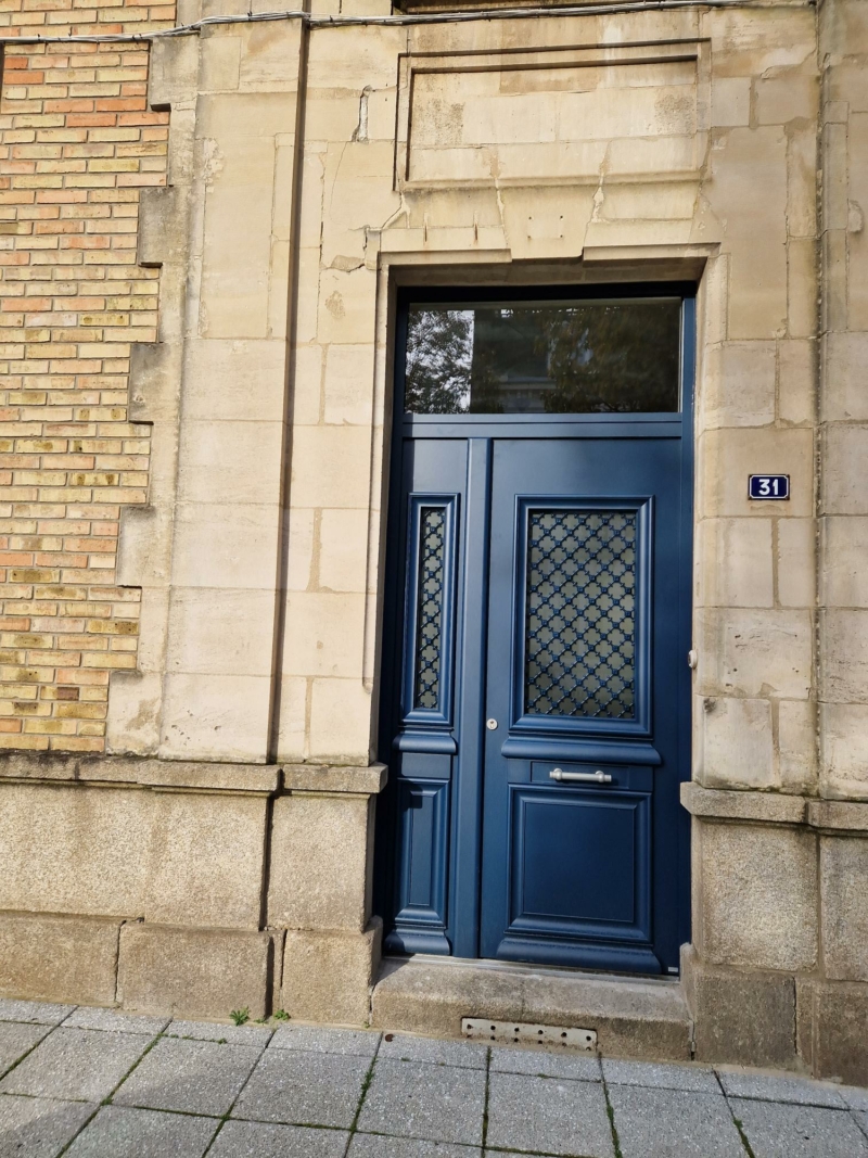 Porte d’entrée alu tiercé BEL’M modèle Athena avec grille incorporée et ...